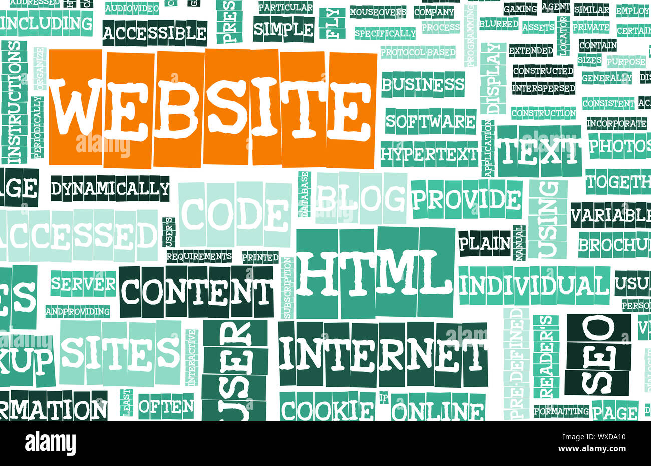 Website Internet Word Cloud as a Background Stock Photo - Alamy