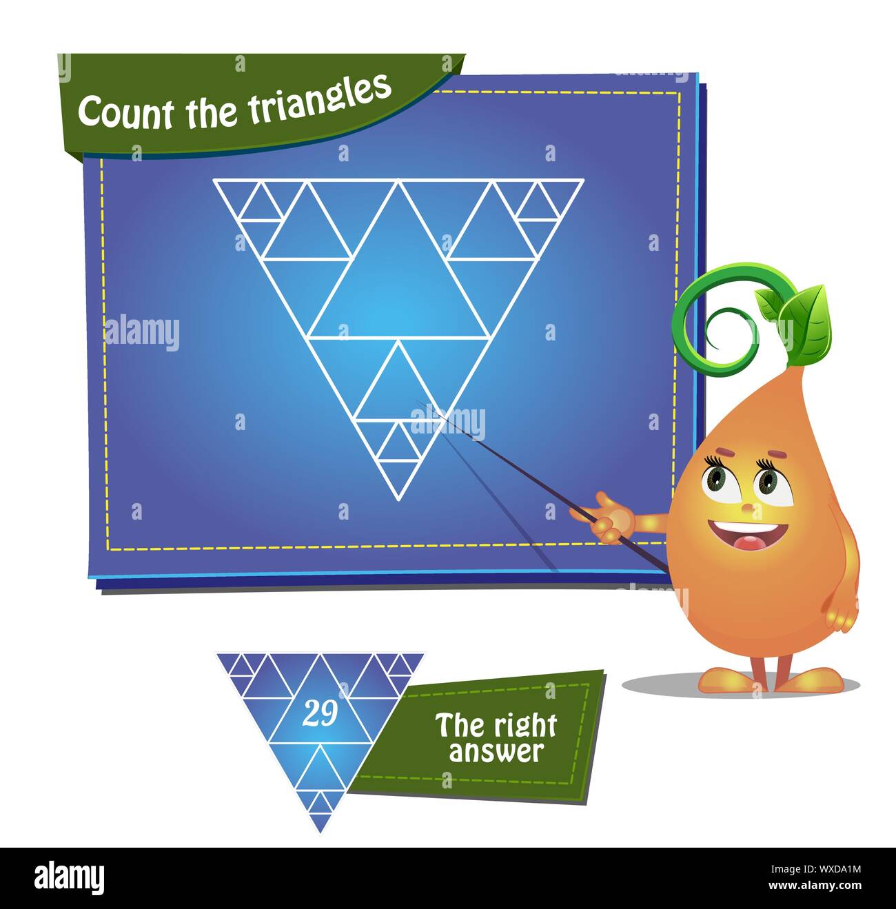 Visual Game for children and adults. Task: Count the triangles Stock ...