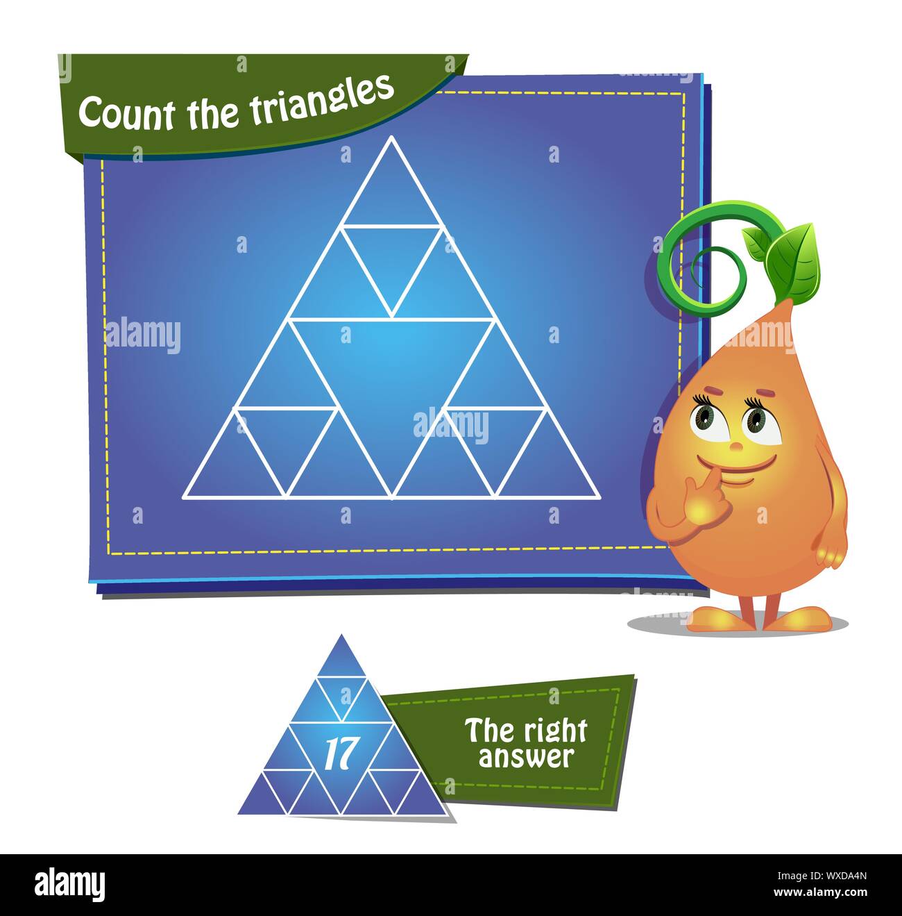 Visual Game for children and adults. Task: Count the triangles Stock ...