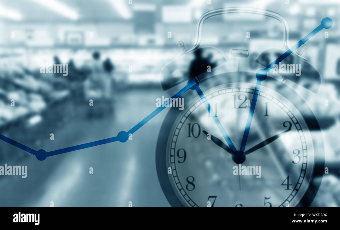 Time management concept, business planning, alarm clock and growing ...