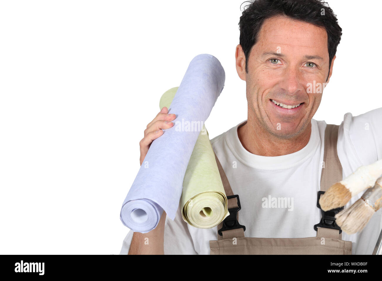 Man with wallpaper Stock Photo - Alamy