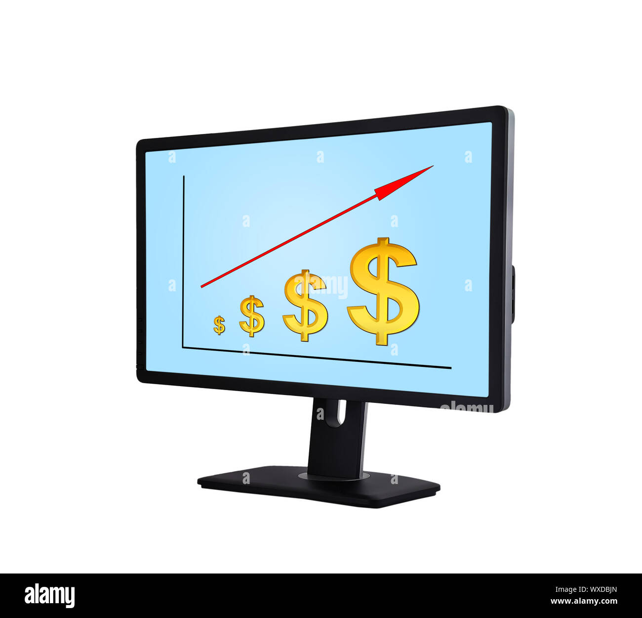 growth chart in computer monitor on white background Stock Photo - Alamy