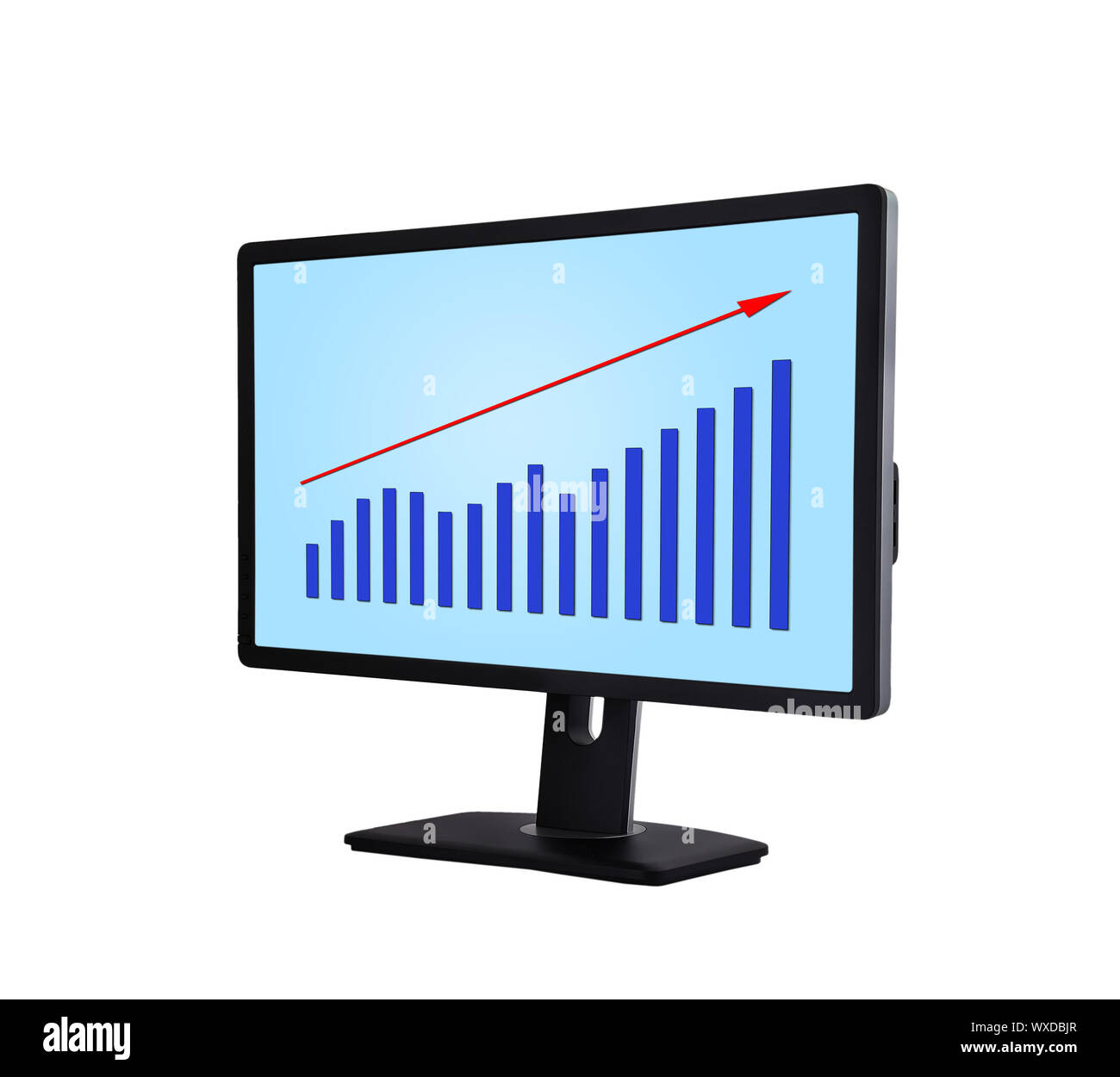 growth chart in computer monitor on white background Stock Photo - Alamy