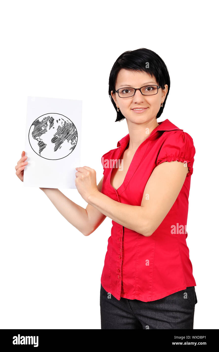 World map flat drawing hi-res stock photography and images - Alamy