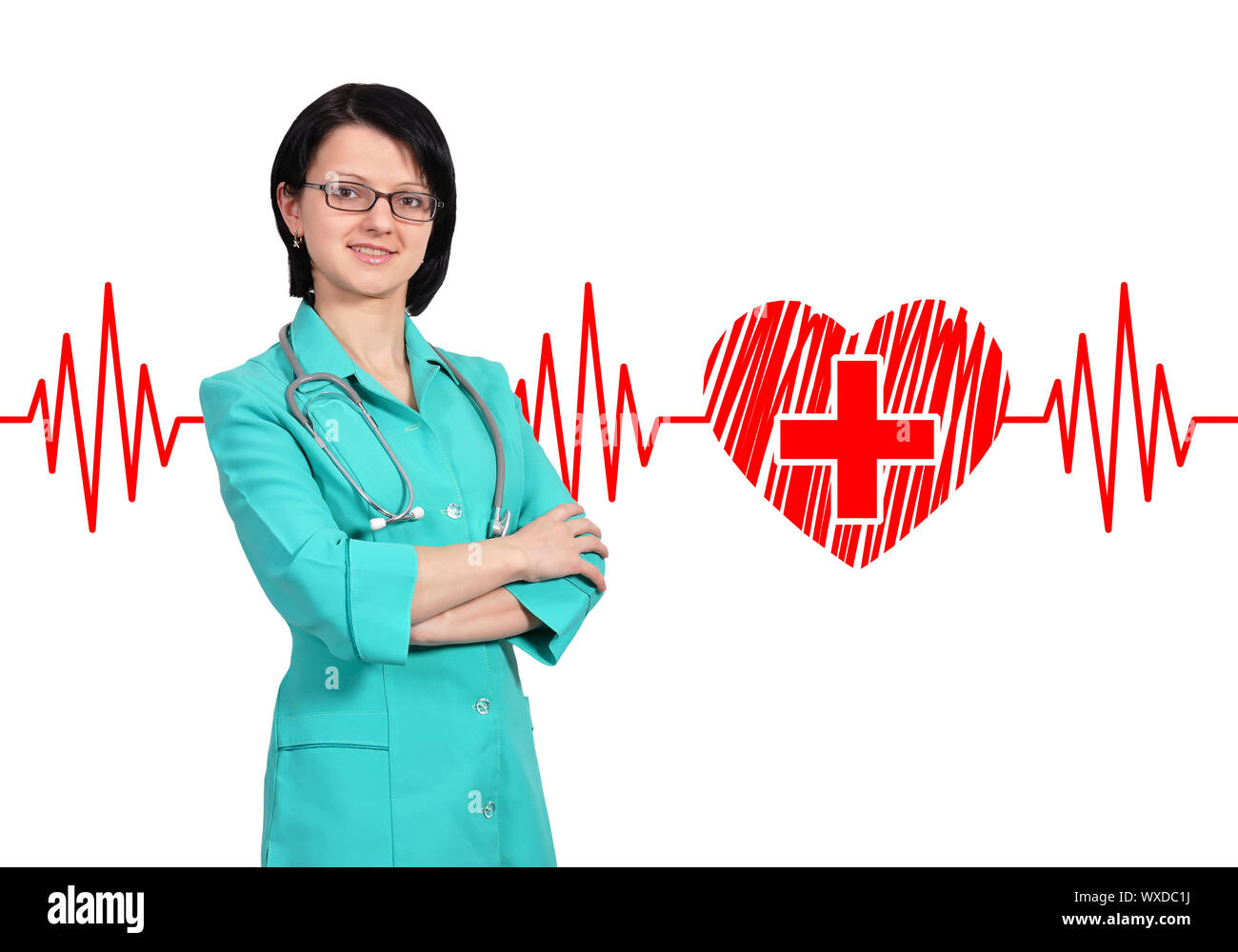 Girl heartbeat stethoscope Cut Out Stock Images & Pictures - Alamy