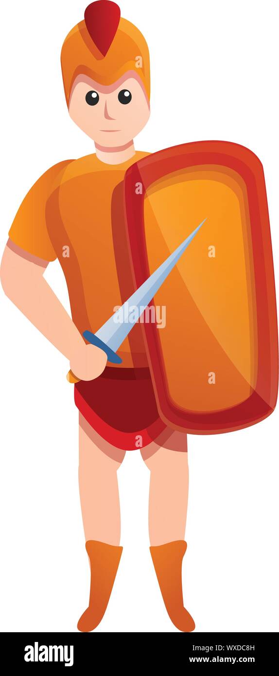 Young gladiator icon. Cartoon of young gladiator vector icon for web ...