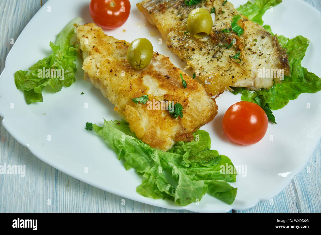 Italian-American Baked Sole Fillet Stock Photo - Alamy