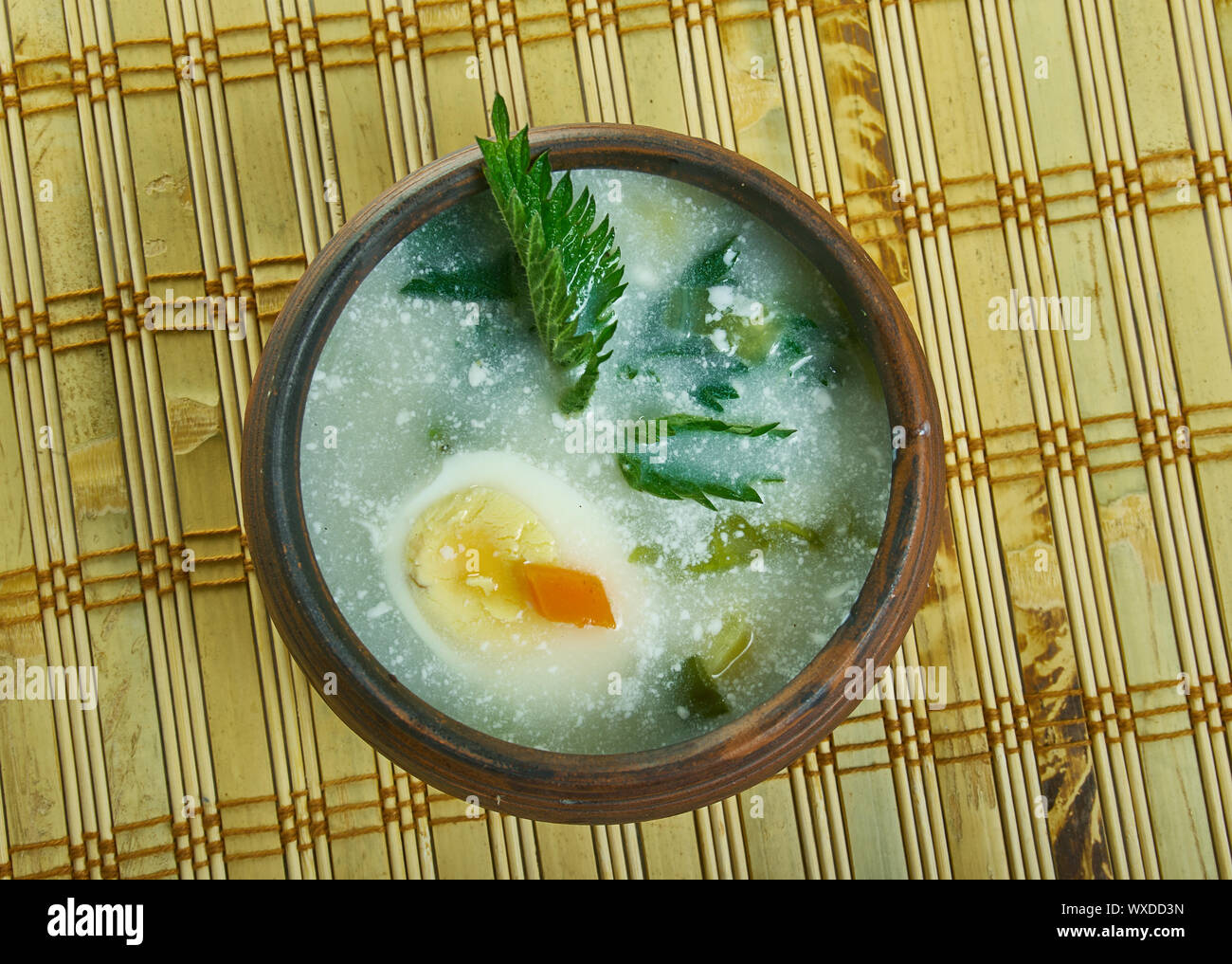 Spring vegetable soup nettle Stock Photo - Alamy