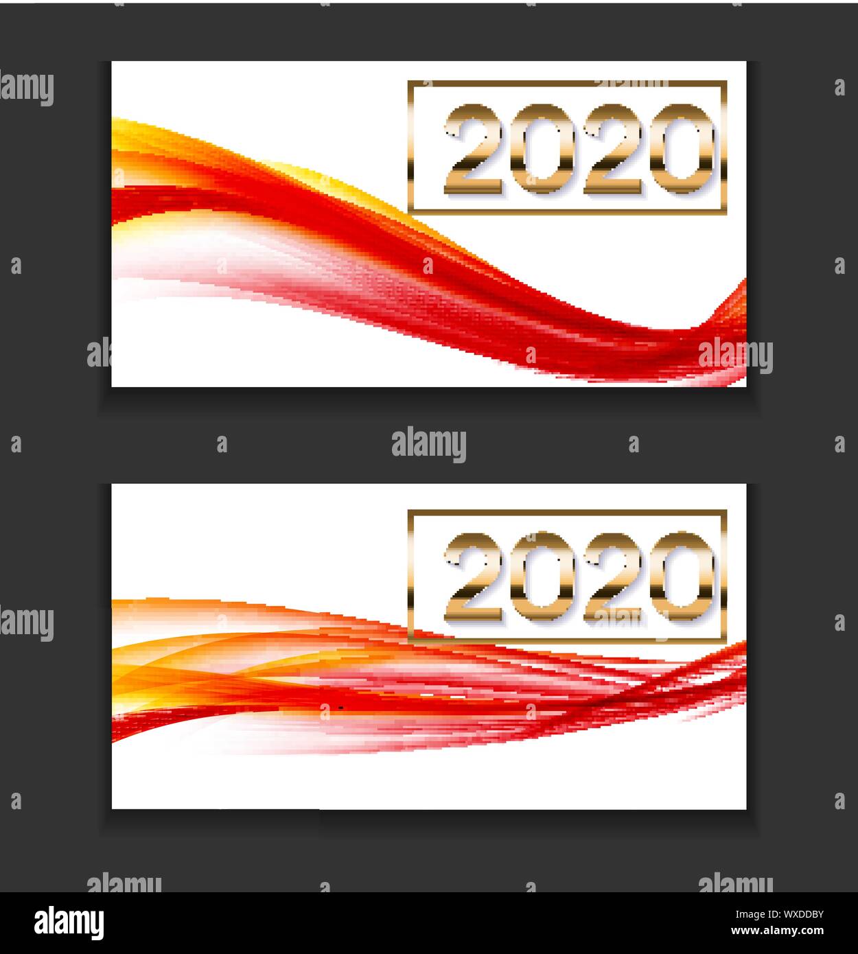 2020 Abstract Vector Illustration of New Year on Background of colored ...