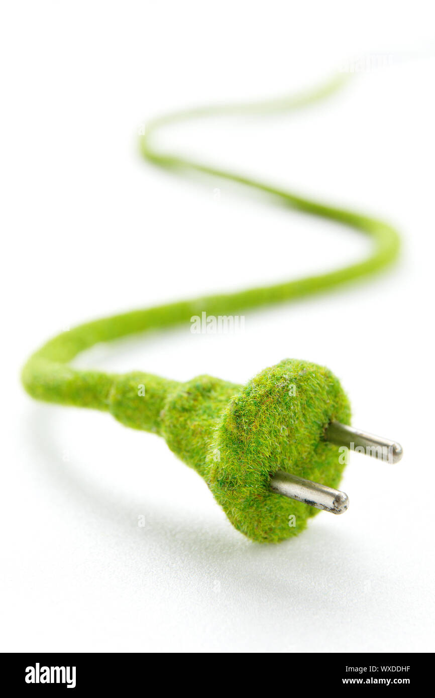 eco electric plug , energy concept Stock Photo - Alamy
