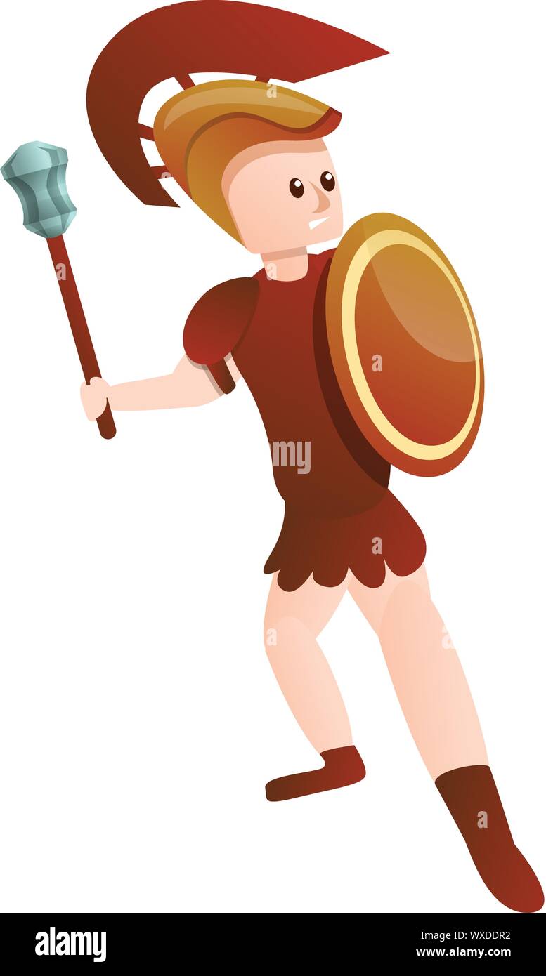Cartoon Roman Gladiators Fighting