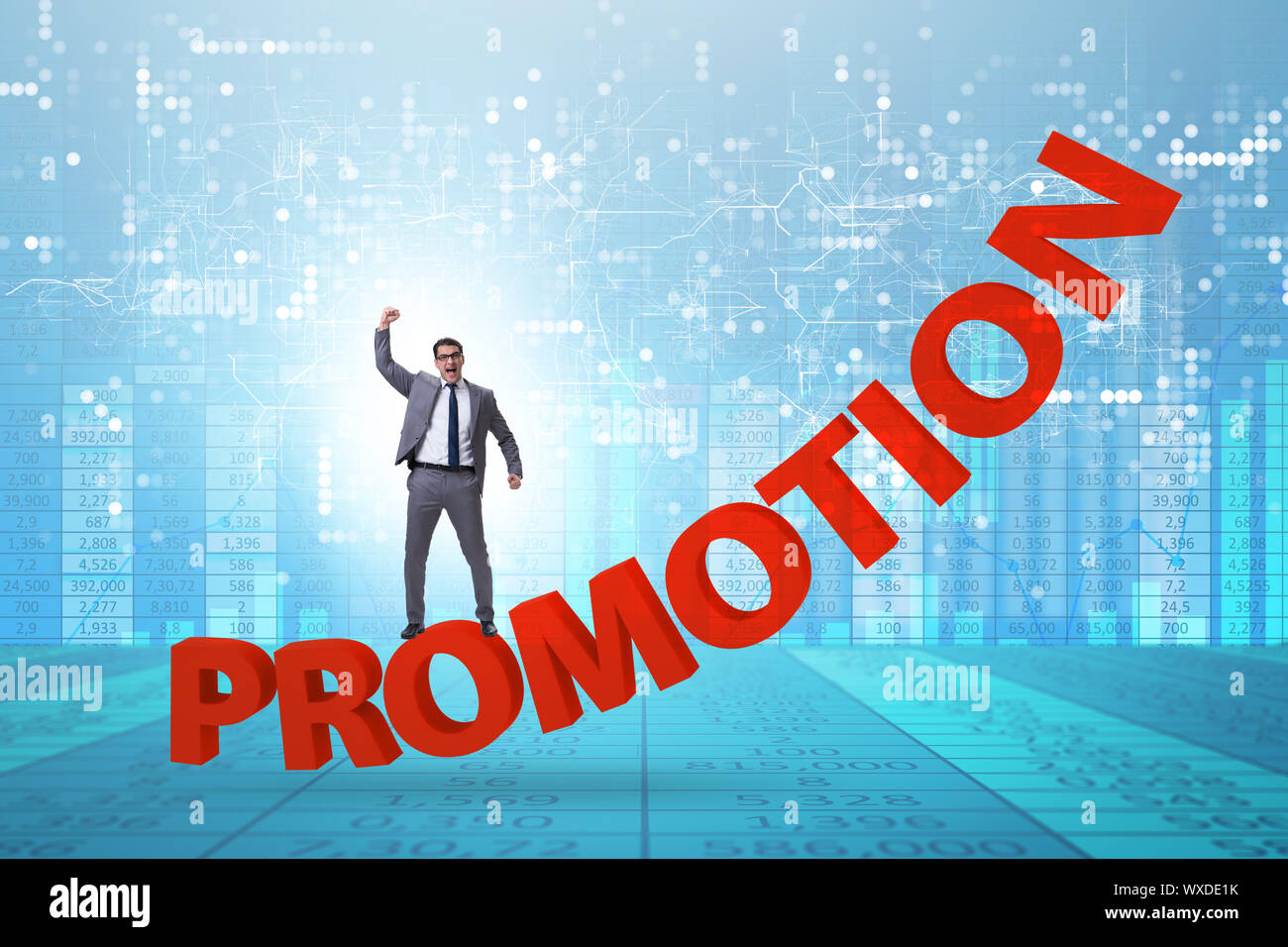 Employee in career promotion concept Stock Photo - Alamy