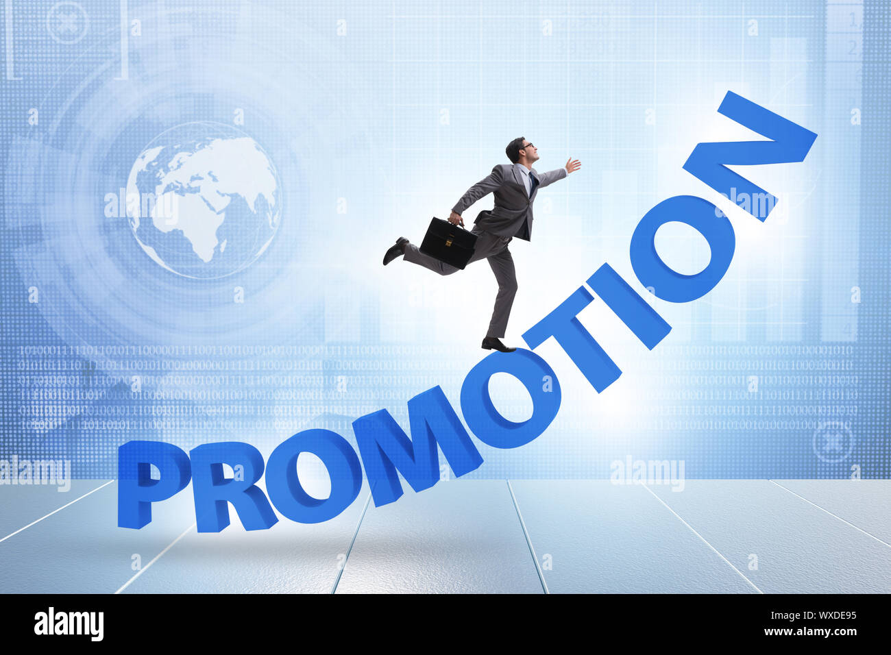 Employee in career promotion concept Stock Photo - Alamy