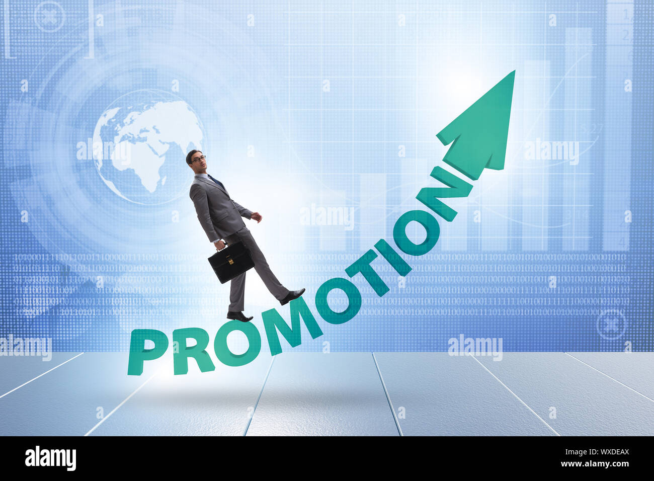 Employee in career promotion concept Stock Photo - Alamy