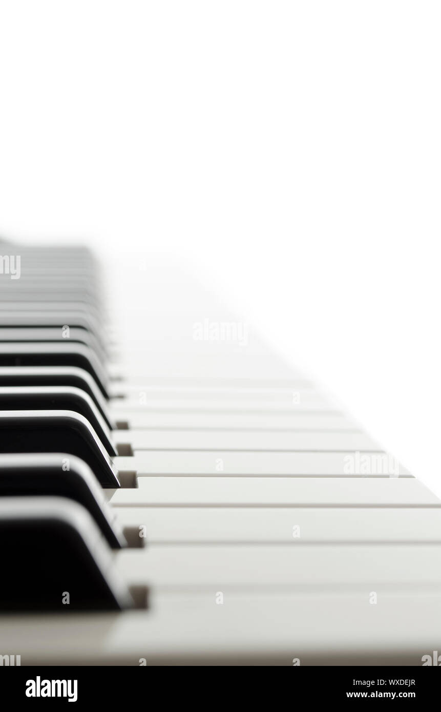 Side view of electronic piano keyboard keys Stock Photo - Alamy