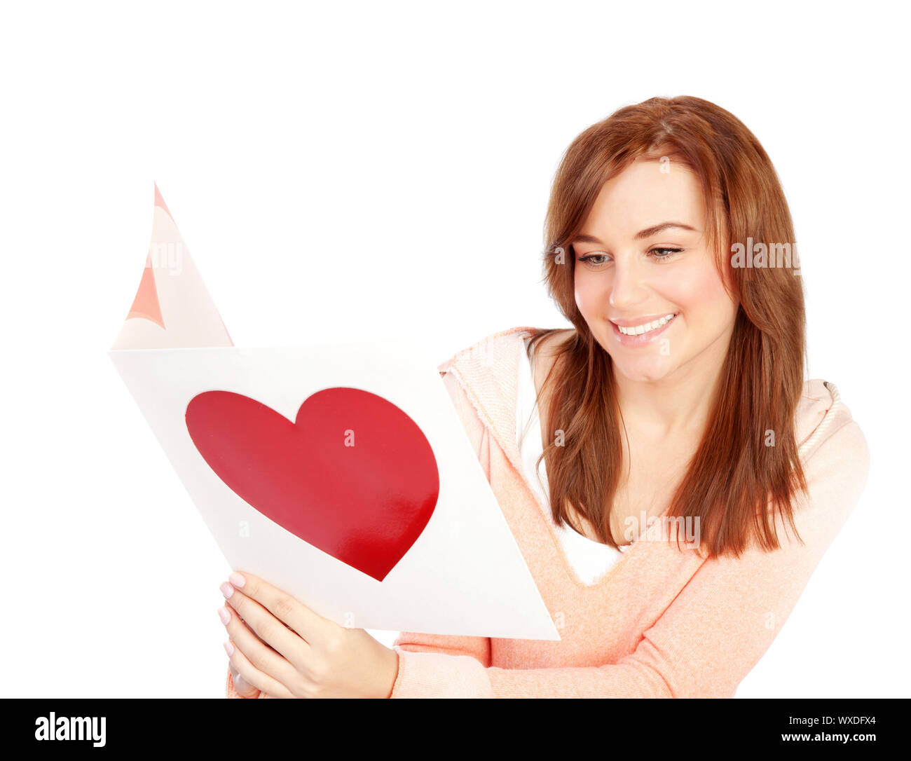 Woman reading love letter Stock Photo - Alamy