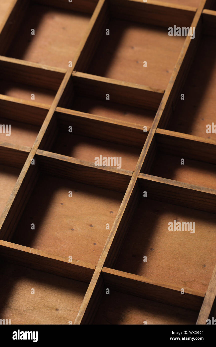 drawer wooden compartments empty Stock Photo - Alamy