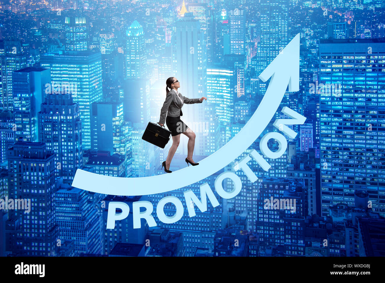 Employee in career promotion concept Stock Photo - Alamy
