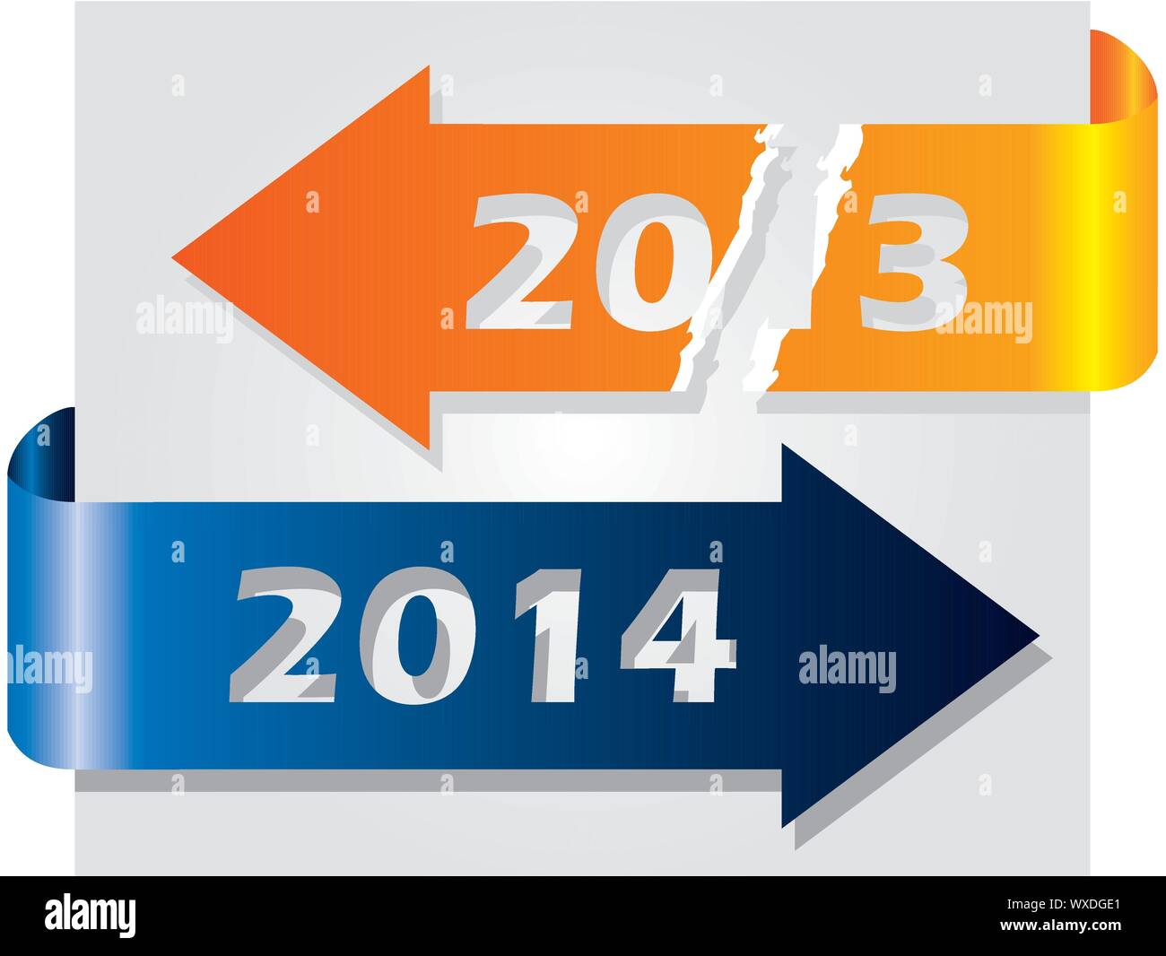 Old year vs new year illustrated with arrows Stock Vector Image & Art ...