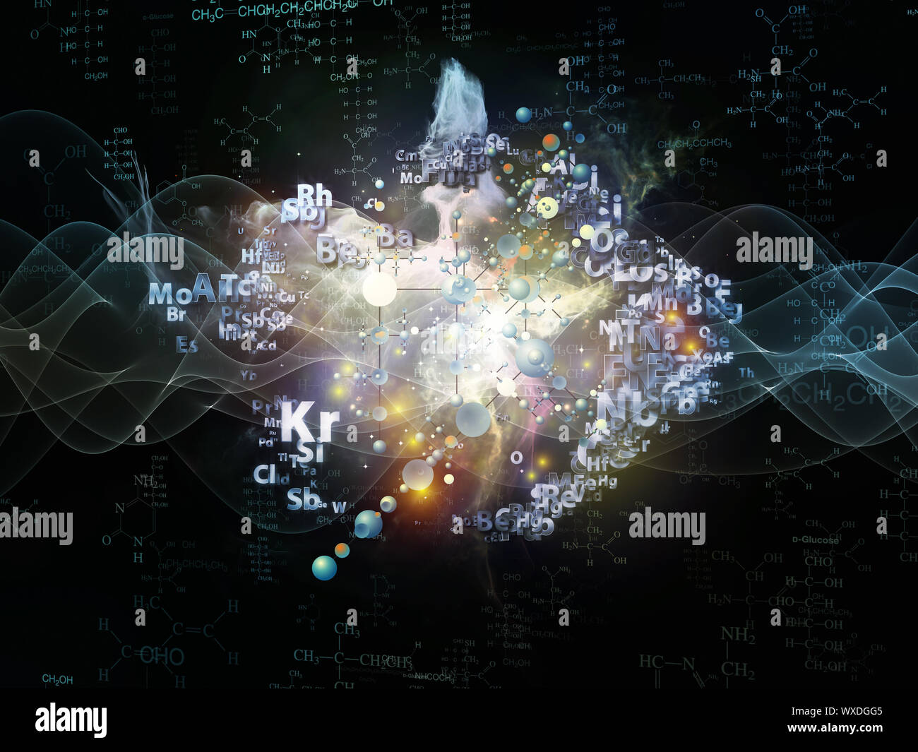 Arrangement of chemistry related design elements on the subject of ...