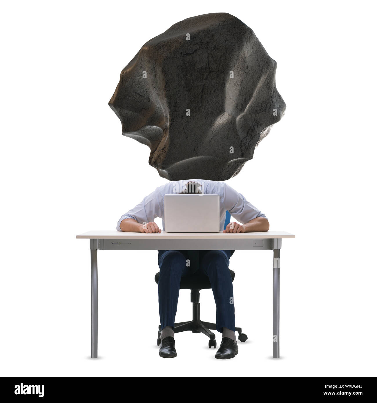 Employee under the burden of work Stock Photo - Alamy