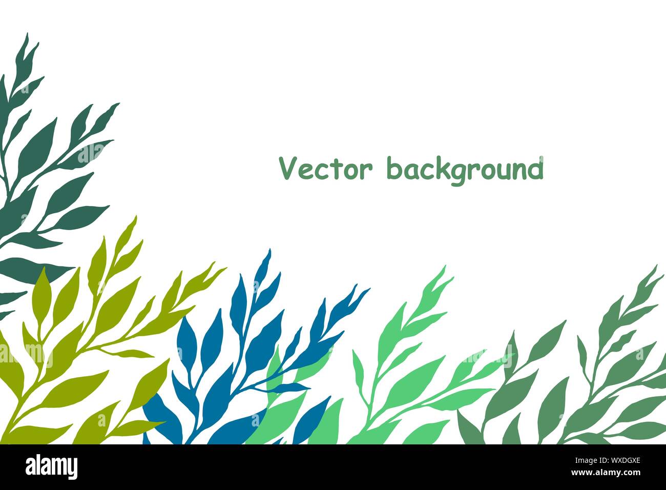 Simple vectorial abstract background from color leaves, with the place ...