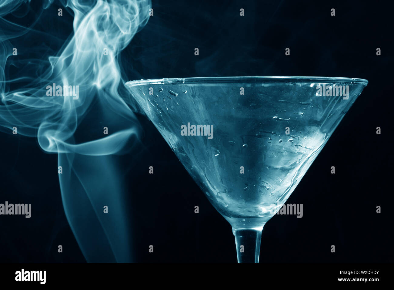 glass and smoke on black background Stock Photo - Alamy
