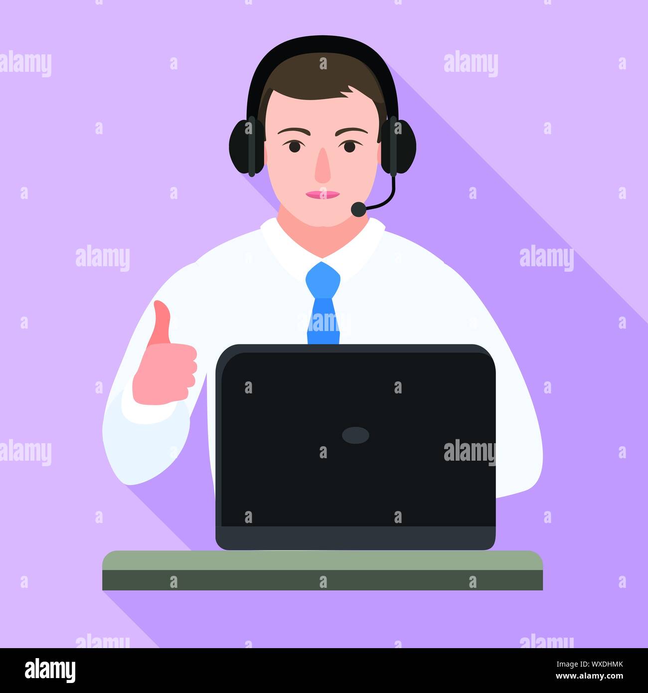 Online teacher icon. Flat illustration of online teacher vector icon ...