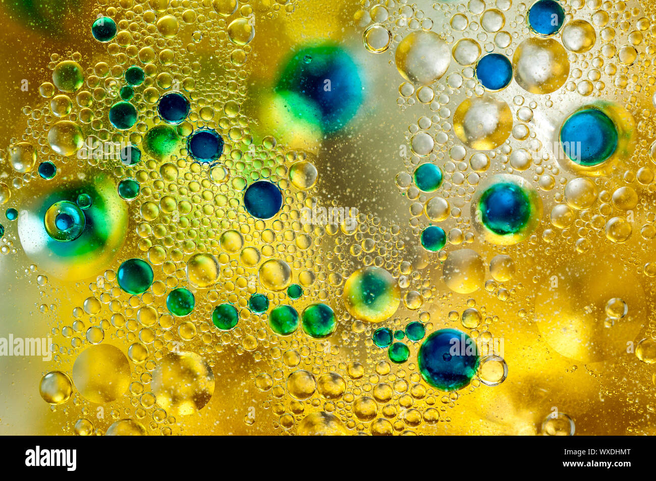 Colourful oil ink bubbles and drops. Abstract template mixed texture ...