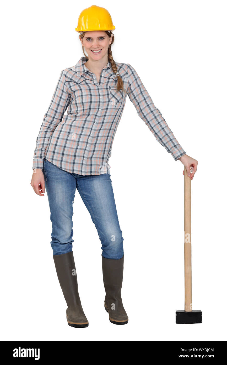 Woman sledge hammer sledgehammer hi-res stock photography and images ...
