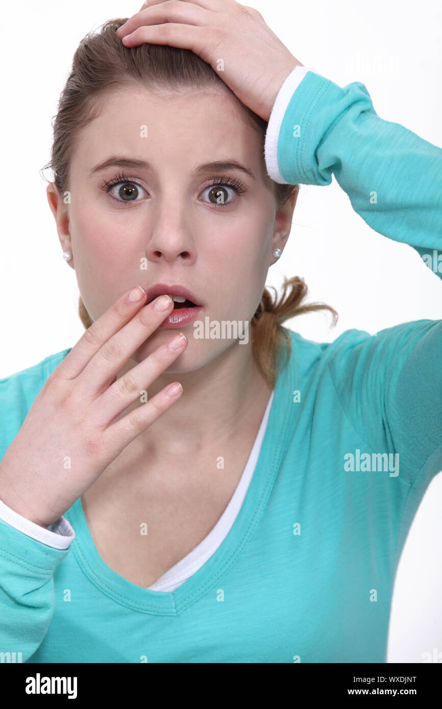 Woman fear face petrified hi-res stock photography and images - Alamy