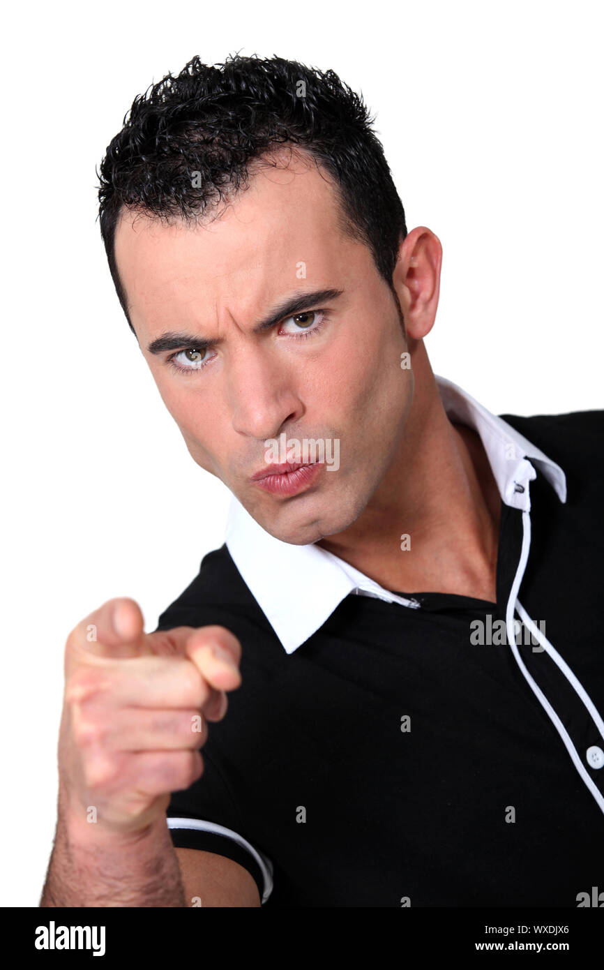 angry man pointing at you Stock Photo - Alamy