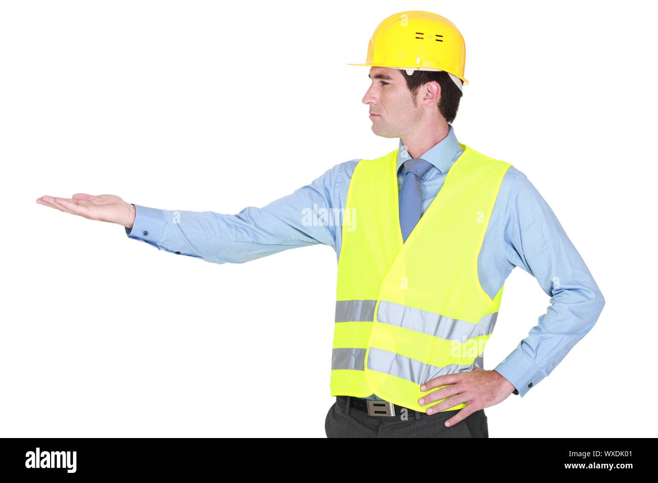 Traffic worker directing Stock Photo - Alamy