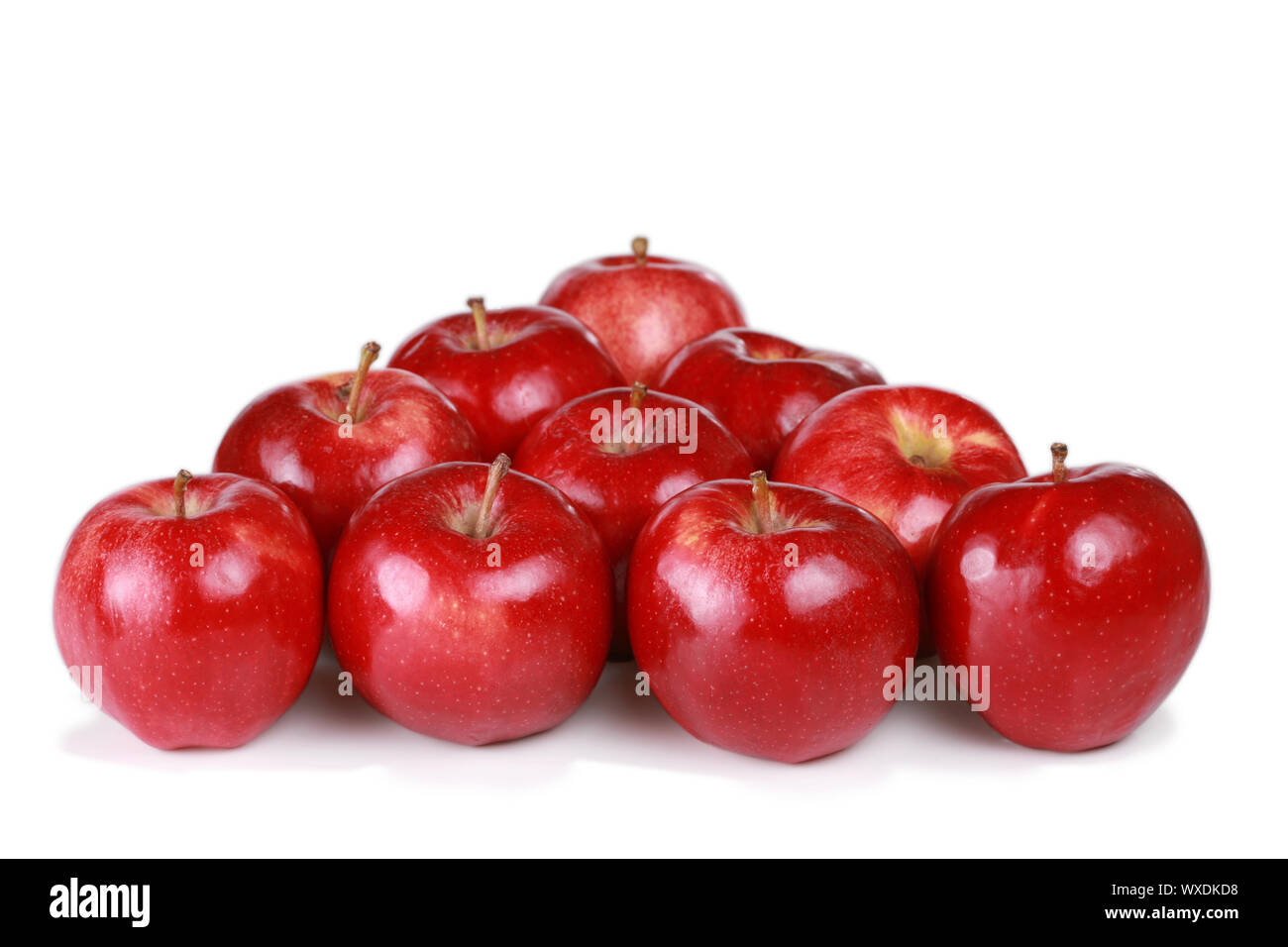 Ten red gala apples in triangle form Stock Photo - Alamy