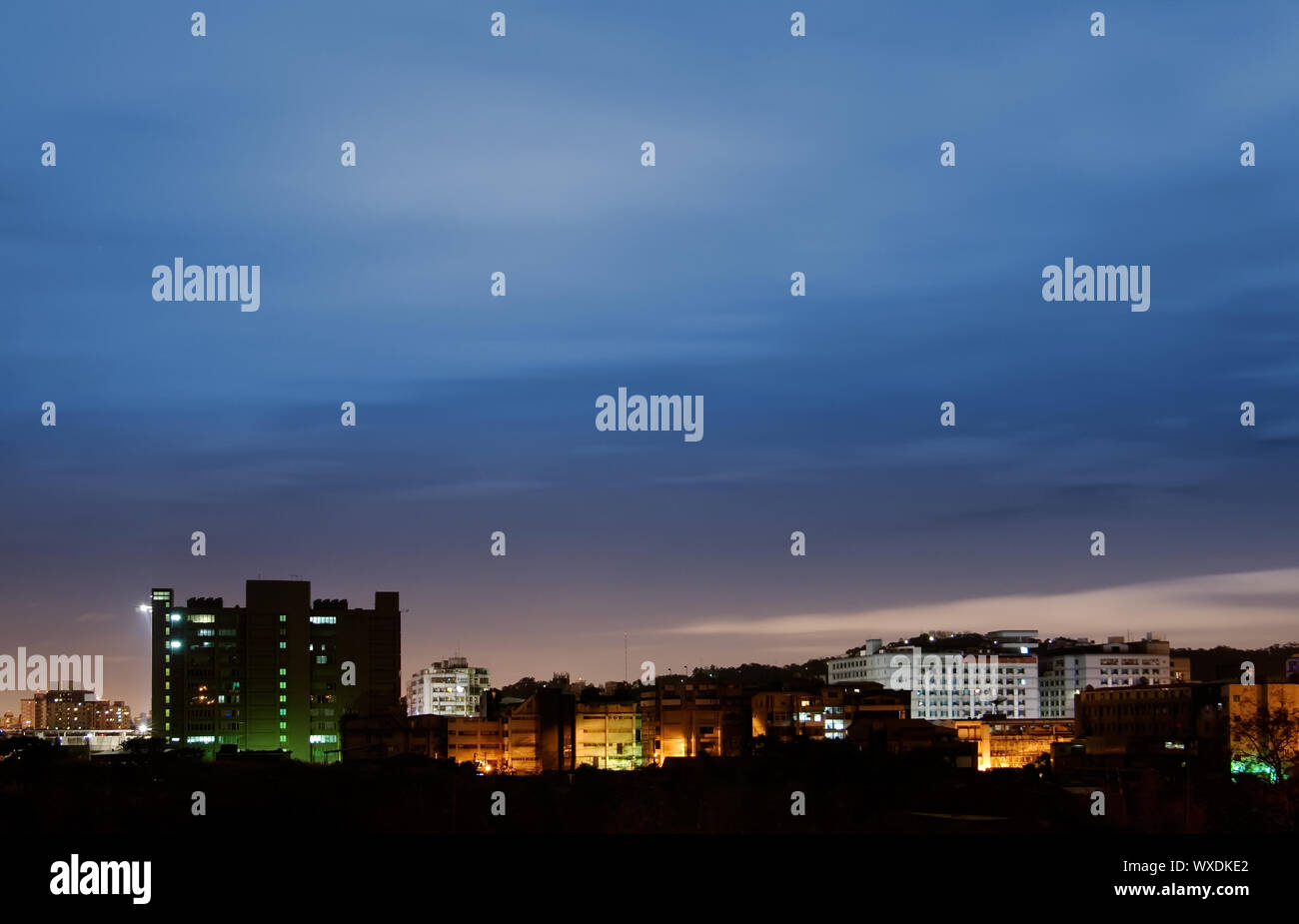 After work, the factory was lonely and sad with green color Stock Photo ...