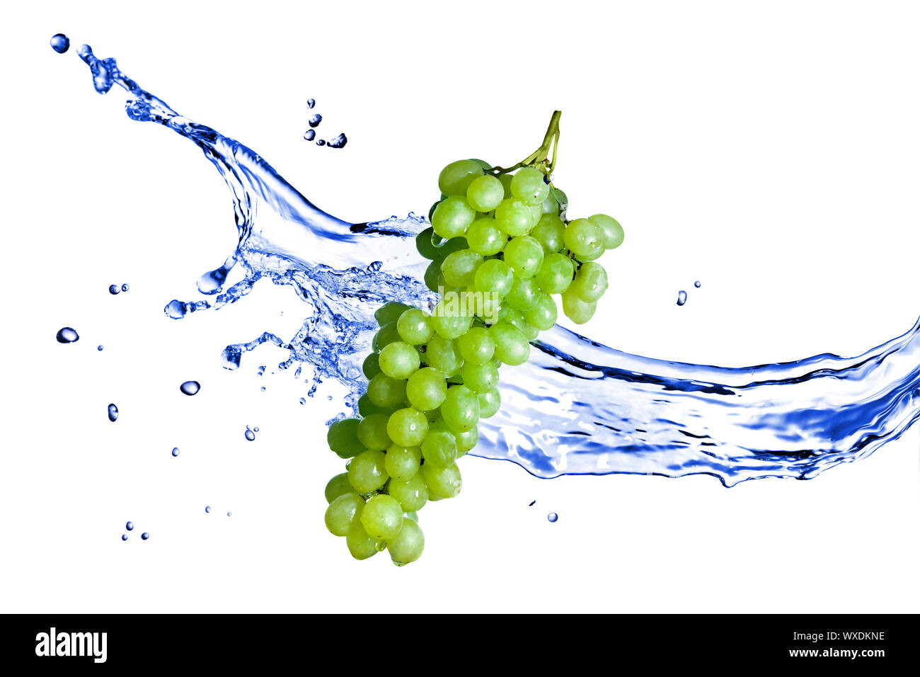 green grape with water splash isolated on white Stock Photo - Alamy