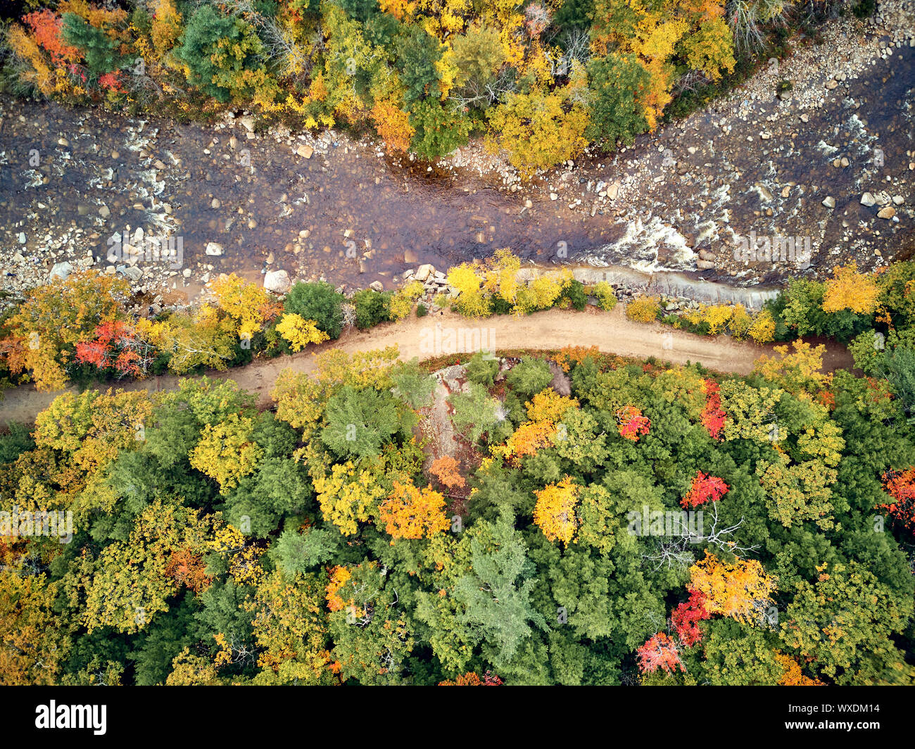 Swift river landscape at autumn in New Hampshire, USA Stock Photo - Alamy