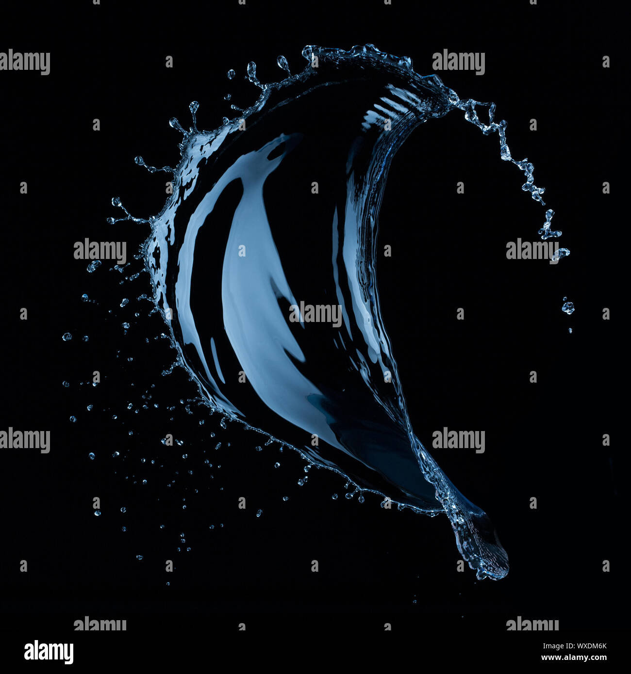 water splash isolated on black background Stock Photo - Alamy