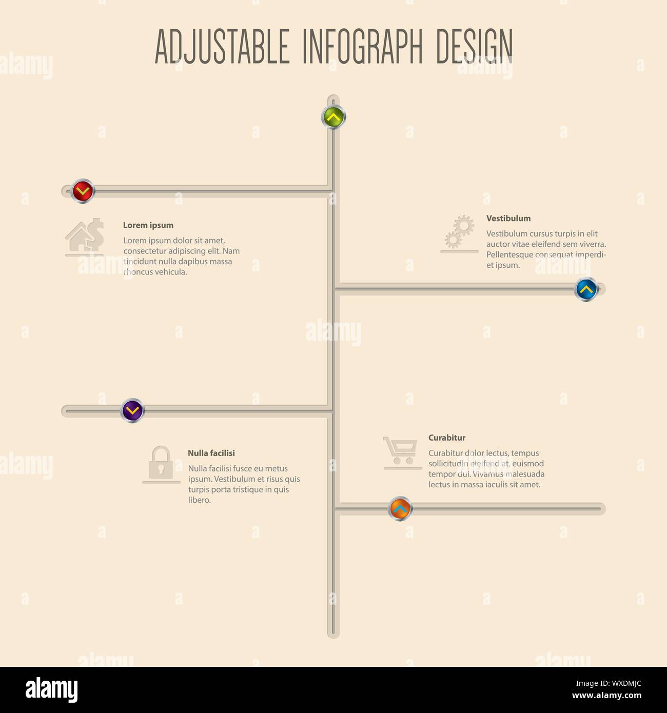 Infographic design with slideable buttons Stock Vector Image & Art - Alamy