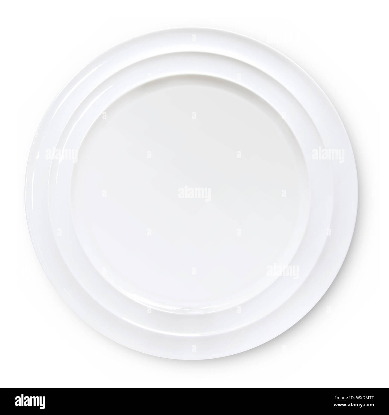 Empty plate isolated on white Stock Photo - Alamy