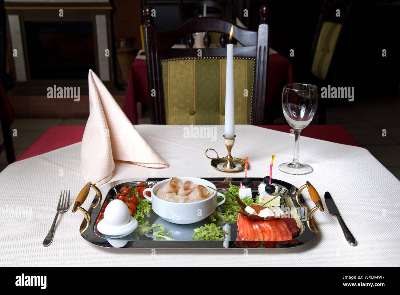 English breakfast on the plate in restaurant Stock Photo - Alamy