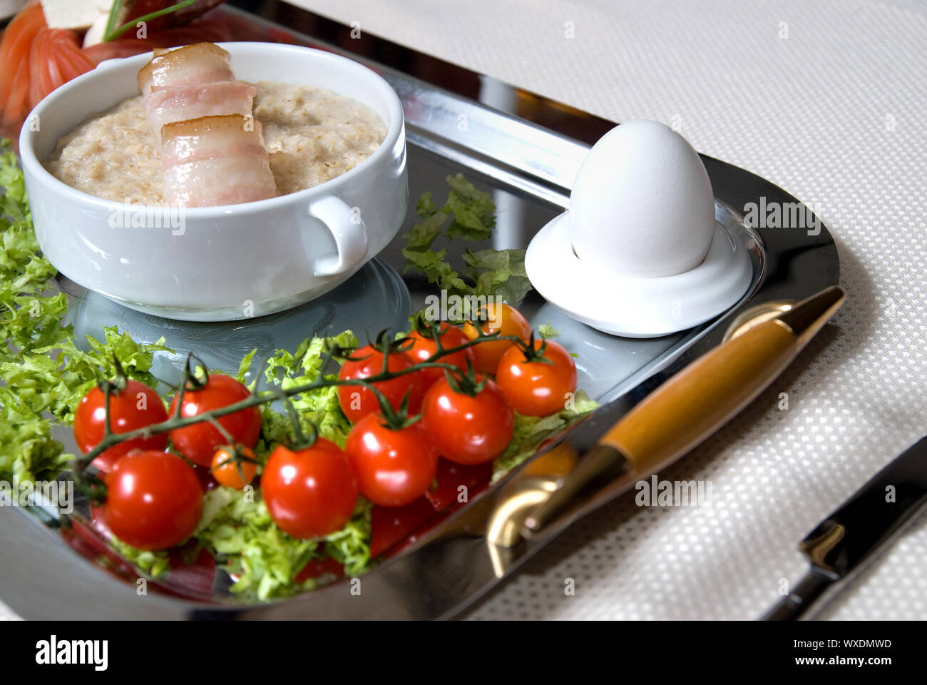 Close up english breakfast with egg Stock Photo - Alamy