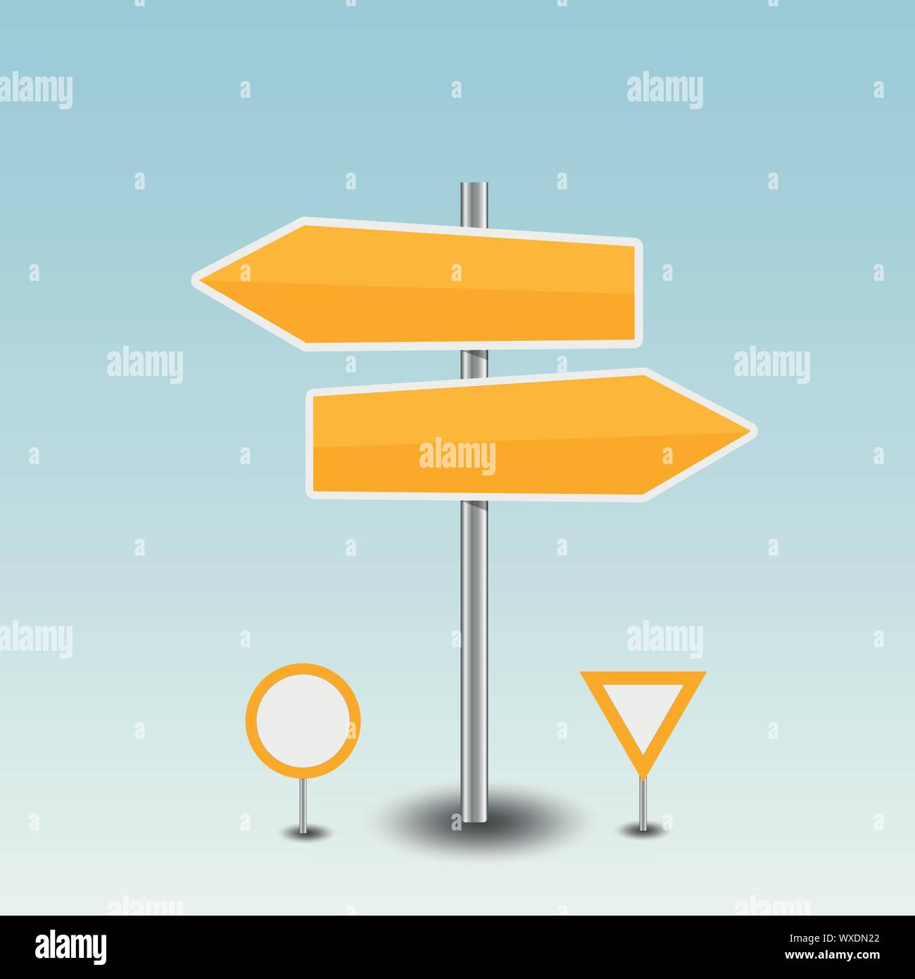 Yellow Color direction signs Stock Vector Image & Art - Alamy