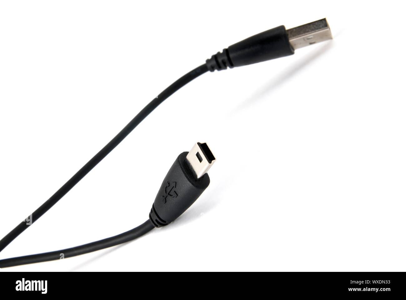Mini-usb cable isolated on white Stock Photo - Alamy