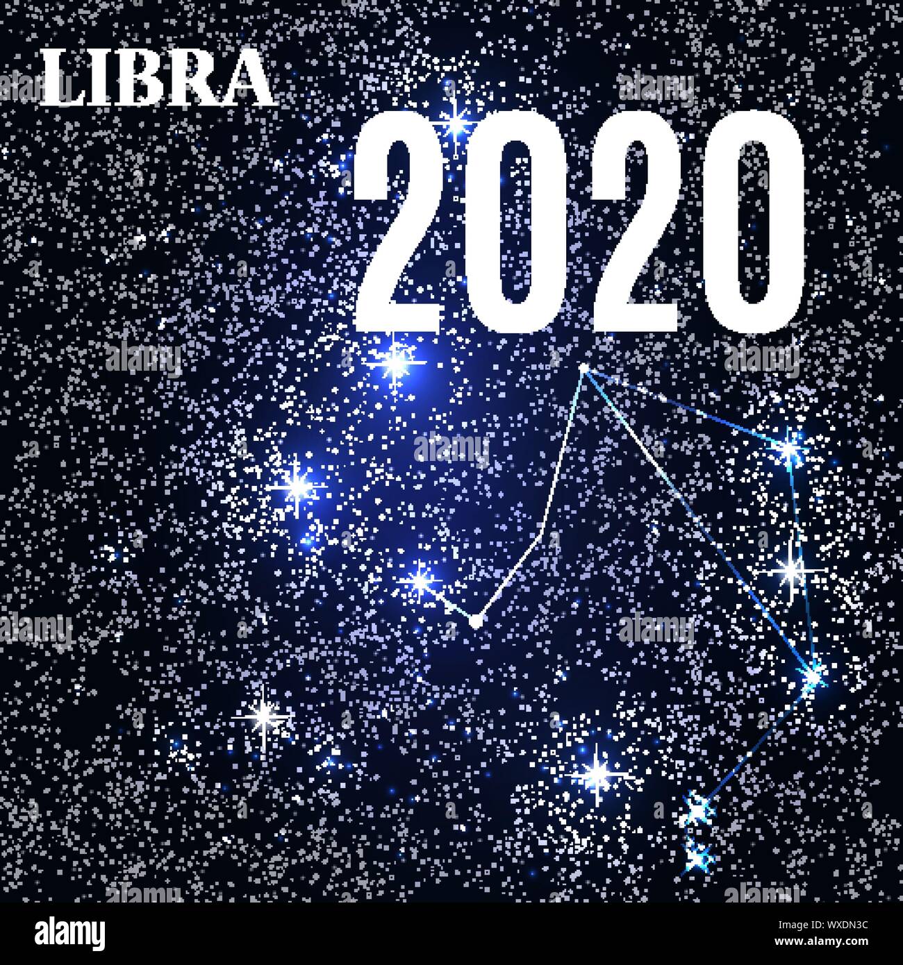 Symbol: Libra Zodiac Sign with the New Year and Christmas 2020. Vector ...