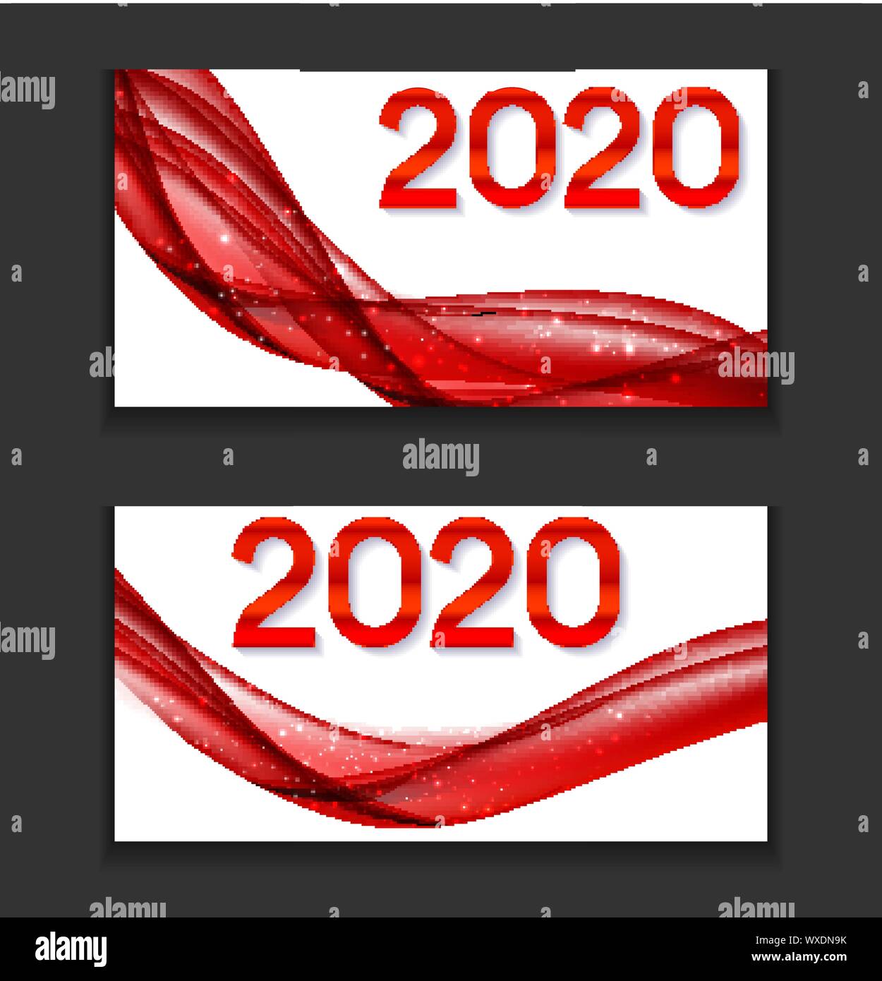 2020 Abstract Vector Illustration of New Year on Background of colored ...
