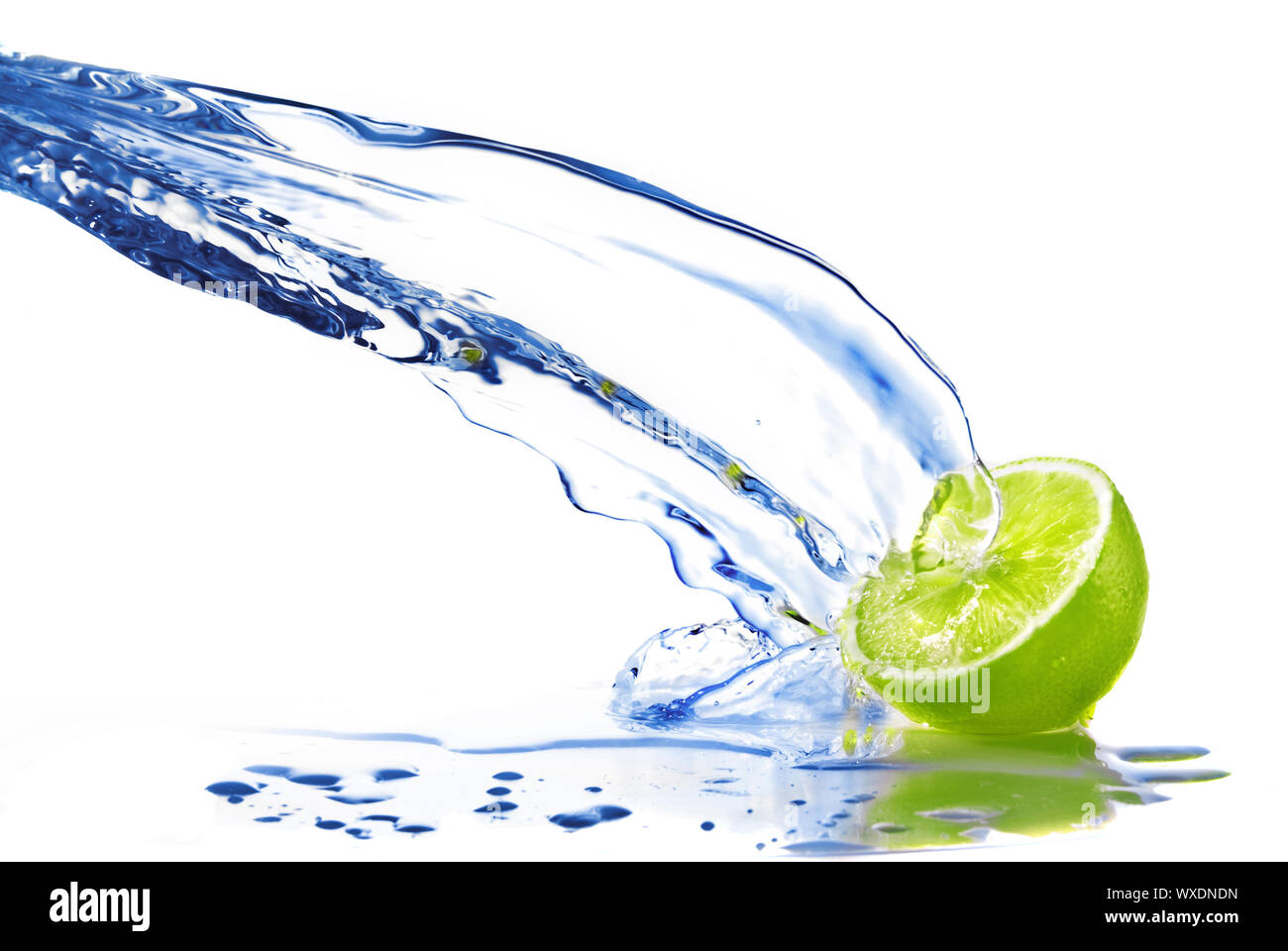 fresh water drops on lime isolated on white Stock Photo - Alamy