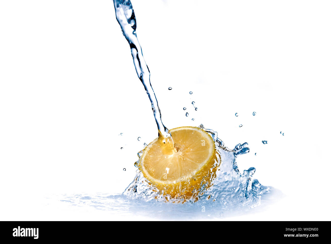 fresh water drops on lemon isolated on white Stock Photo - Alamy