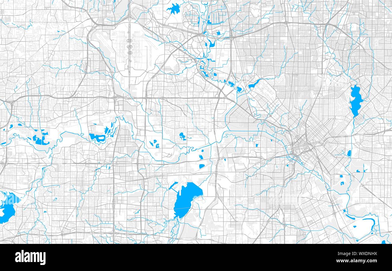Rich detailed vector area map of Irving, Texas, U.S.A.. Map template ...