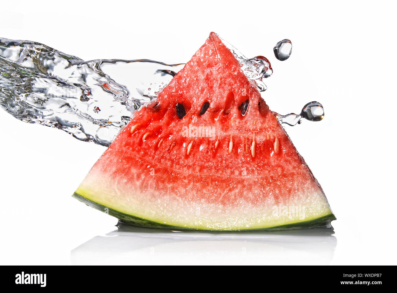 watermelon and water splash isolated on white Stock Photo - Alamy